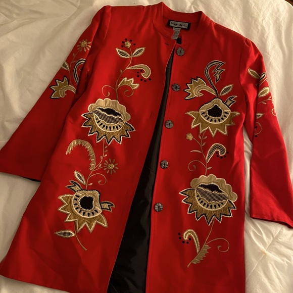 indigo moon | Jackets & Coats | Indigo Moon Embroidered Jacket | Poshmark